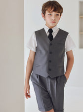 Kids' Suits|For formal suits for kids, Royal Gray Vest Suit 2 Piece Set ...